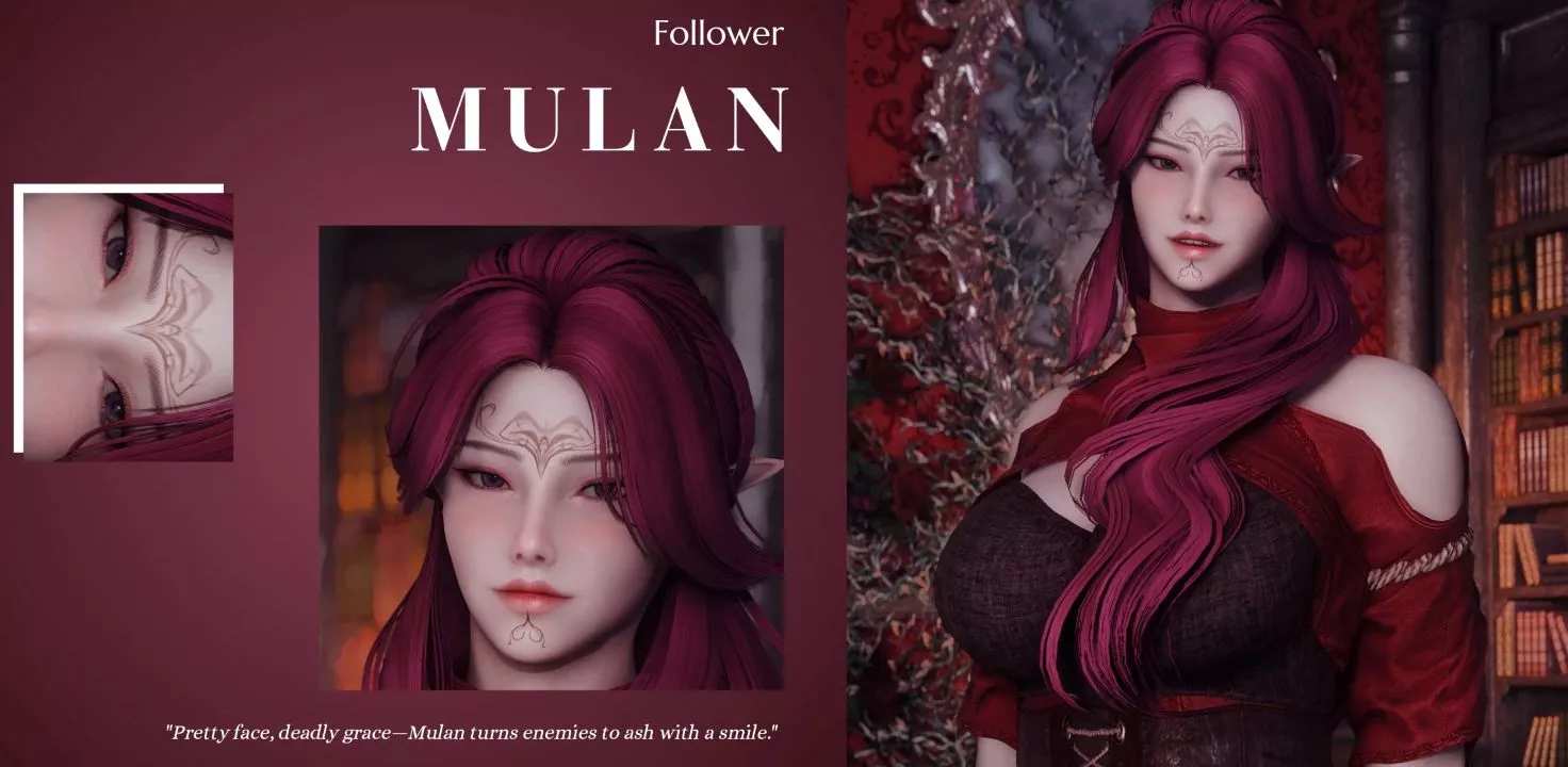 Mulan - A High Poly Elf Follower ESPFE フォロワー - Skyrim Special Edition ...