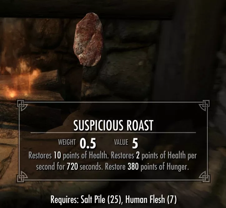 Cookable Human Flesh クラフト - Skyrim Special Edition Mod データベース MOD紹介・まとめサイト