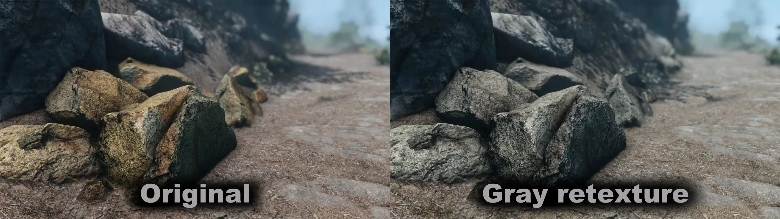 Skyrim 3D Rocks Gray Retexture モデル・テクスチャ - Skyrim Special Edition Mod ...