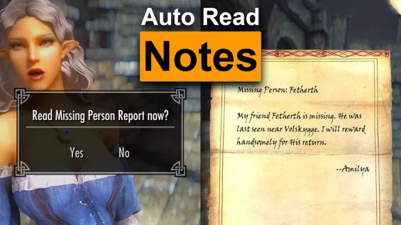 Auto Read Notes 日本語化対応 インターフェース - Skyrim Special Edition Mod データベース MOD ...