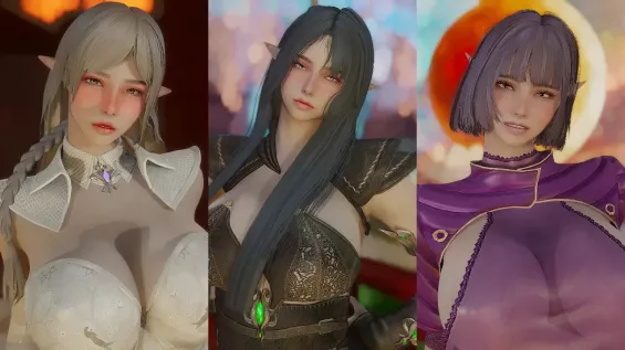 Female Dark Elf Presets Pack (Racemenu High Poly Head Preset) 髪・顔・体 - Skyrim Special Edition Mod ...