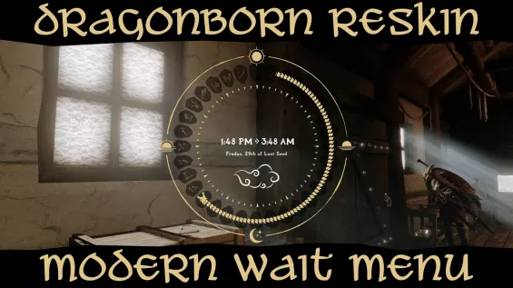 Dragonborn Reskin - Modern Wait Menu インターフェース - Skyrim Special Edition ...