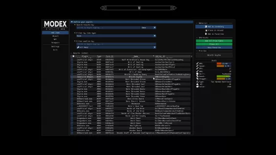 Modex - A Mod Explorer Menu (AddItemMenu) チート - Skyrim Special Edition ...