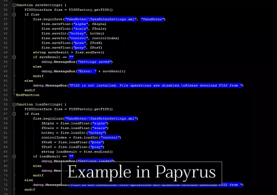 FileAccess Interface for Skyrim SE Scripts - FISSES リソース・チュートリアル - Skyrim Special Edition Mod ...