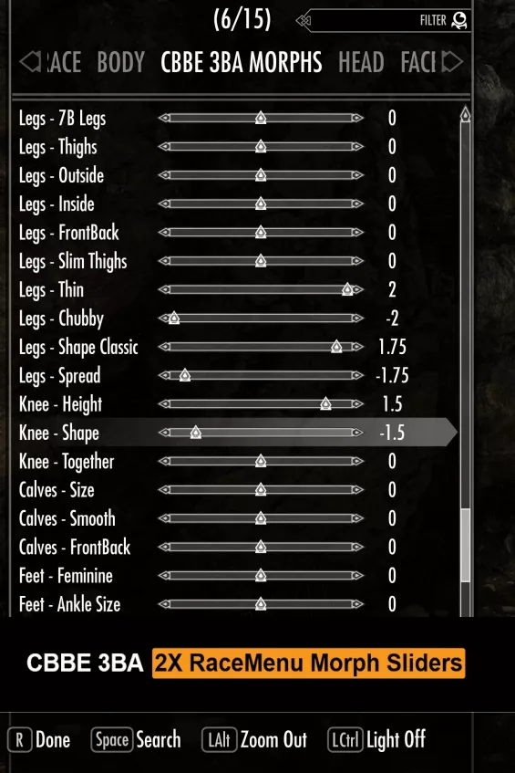 CBBE 3BA - 2X RaceMenu Morph Sliders 髪・顔・体 - Skyrim Special Edition Mod ...