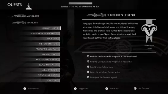 Quest Journal Overhaul - Untarnished UI Reskin インターフェース - Skyrim ...