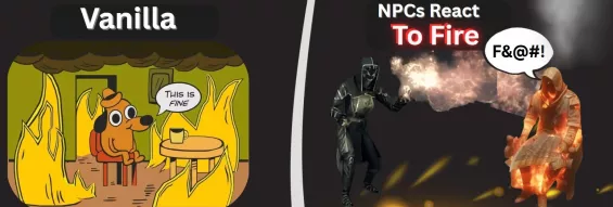 NPCs React To Fire イマージョン - Skyrim Special Edition Mod データベース MOD紹介・まとめサイト