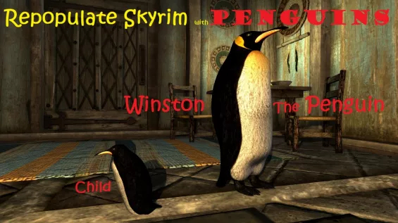 (ESL) Winston the Penguin (Repopulate Skyrim with Penguins) SE 日本語化対応 ...