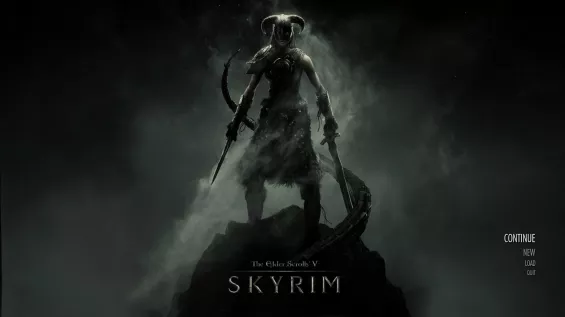 Female Dragonborn Main Menu Wallpaper インターフェース - Skyrim Special Edition ...