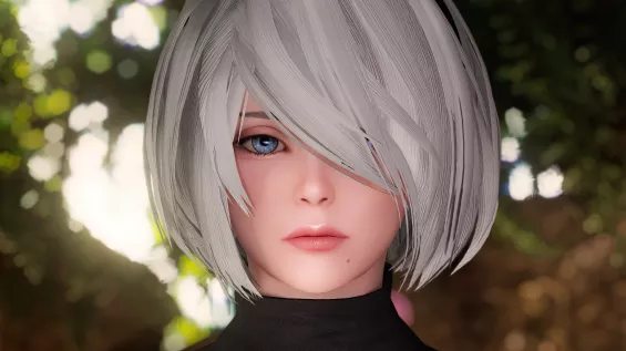 Nier Automata YoRHa 2B - Face and Body Presets 髪・顔・体 - Skyrim Special ...